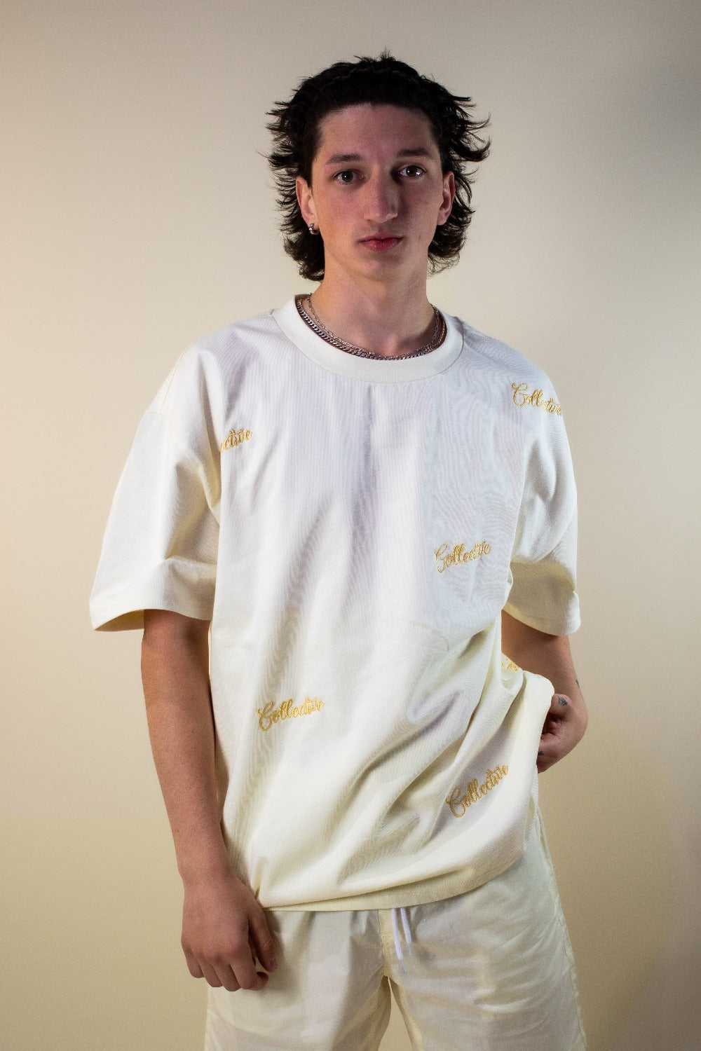 Mediums Collective All Over Collective T-Shirt - Butter Cream – M E D I ...